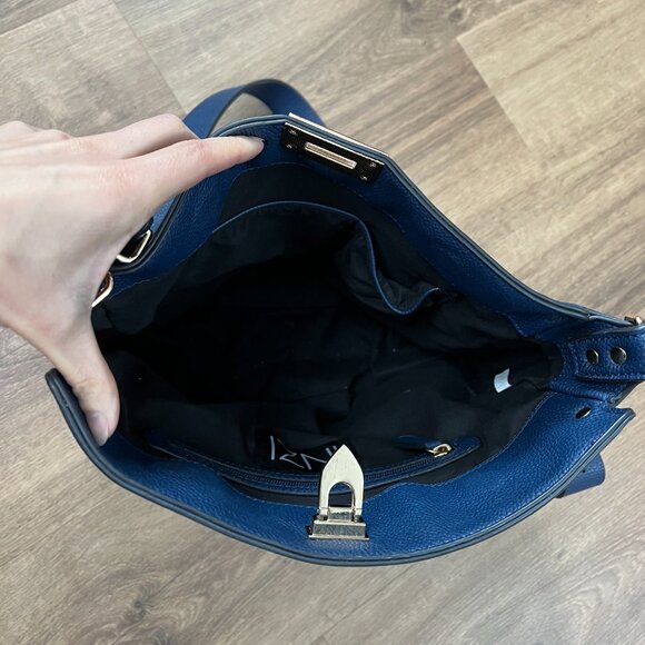INZI | Bags | Inzi Rockstud Hobo Messenger Crossbody Bag Navy | Poshmark